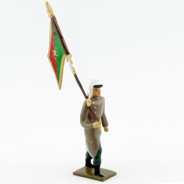 porte-fanion de la légion étrangère en capote - Soldats de Plomb